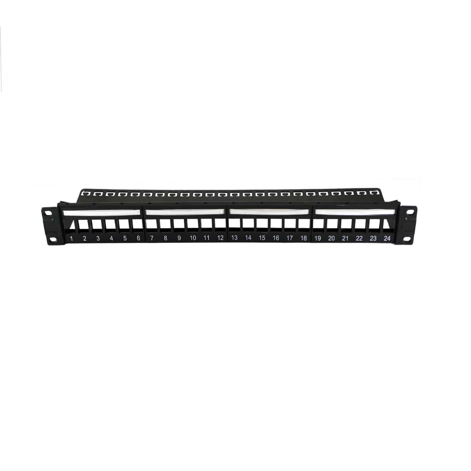 19″ 1U 24 PORT CAT 6 UTP PATCH PANEL – AmpConnect